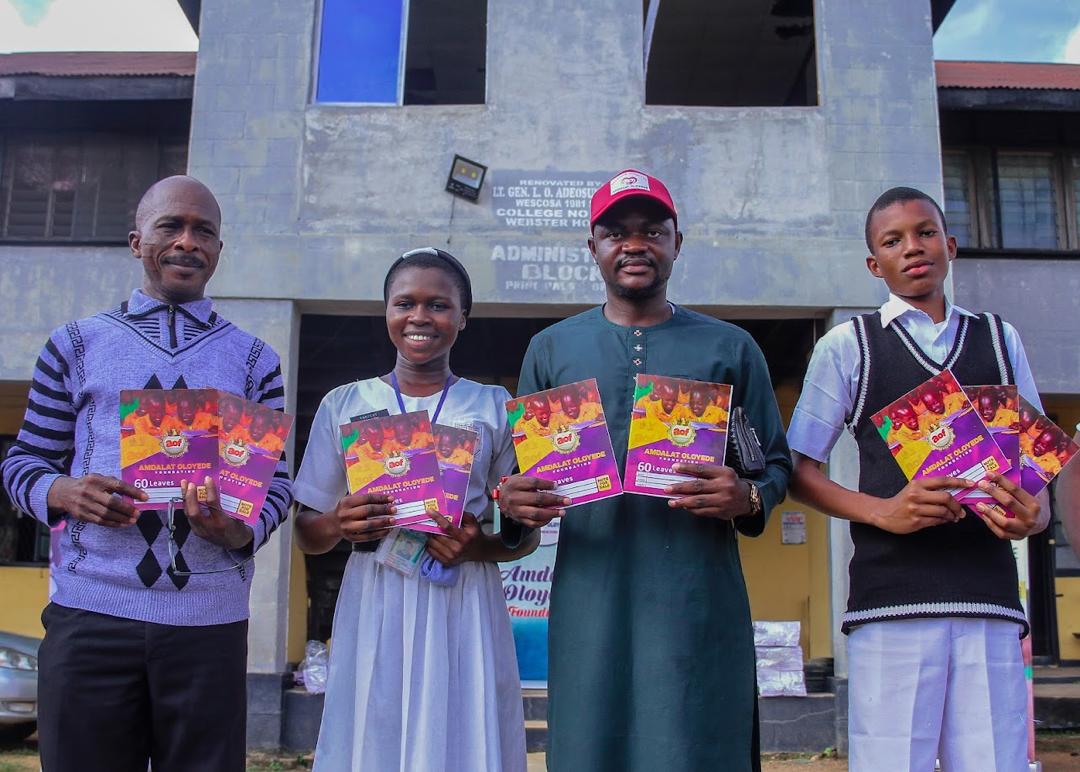 Amdalat Oloyede Foundation distributes educational materials to schools ...