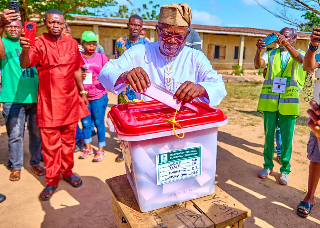 Ondo Election: Deputy governor, Adelami casts his vote, urges voters to ...