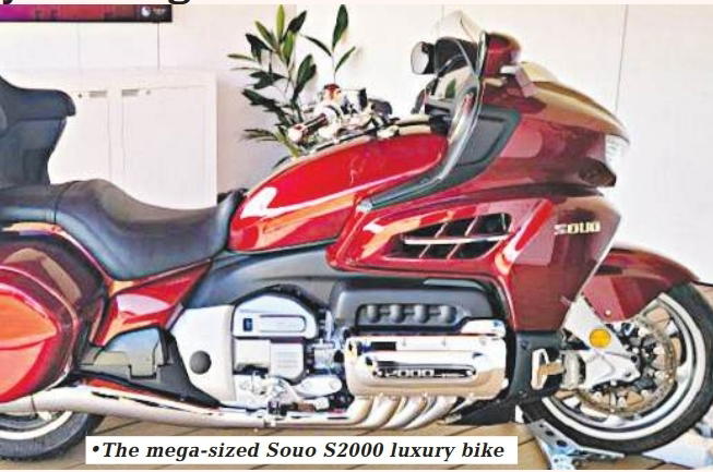 Souo S2000 bike powered by world's only horizontally opposed 8-cylinder ...