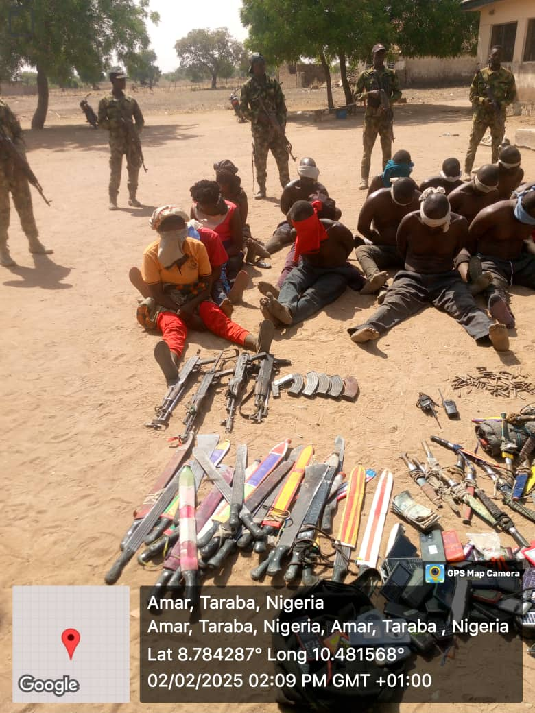 Army neutralises bandit, arrests 23 others, seizes cache of arms in Taraba - Vanguard News