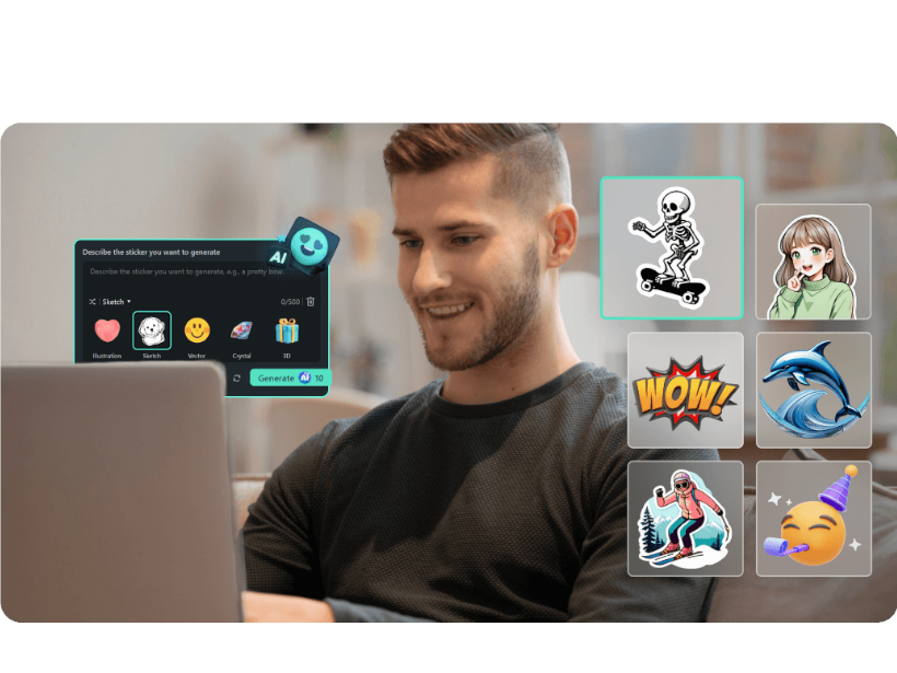 Unlocking Creativity with Wondershare Filmora 14's AI Sticker Generator ...
