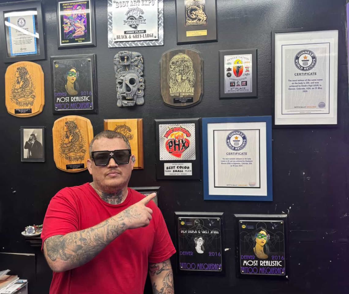 Stoke Lucero sets Guinness World Record for most eyeball tattoos on a ...