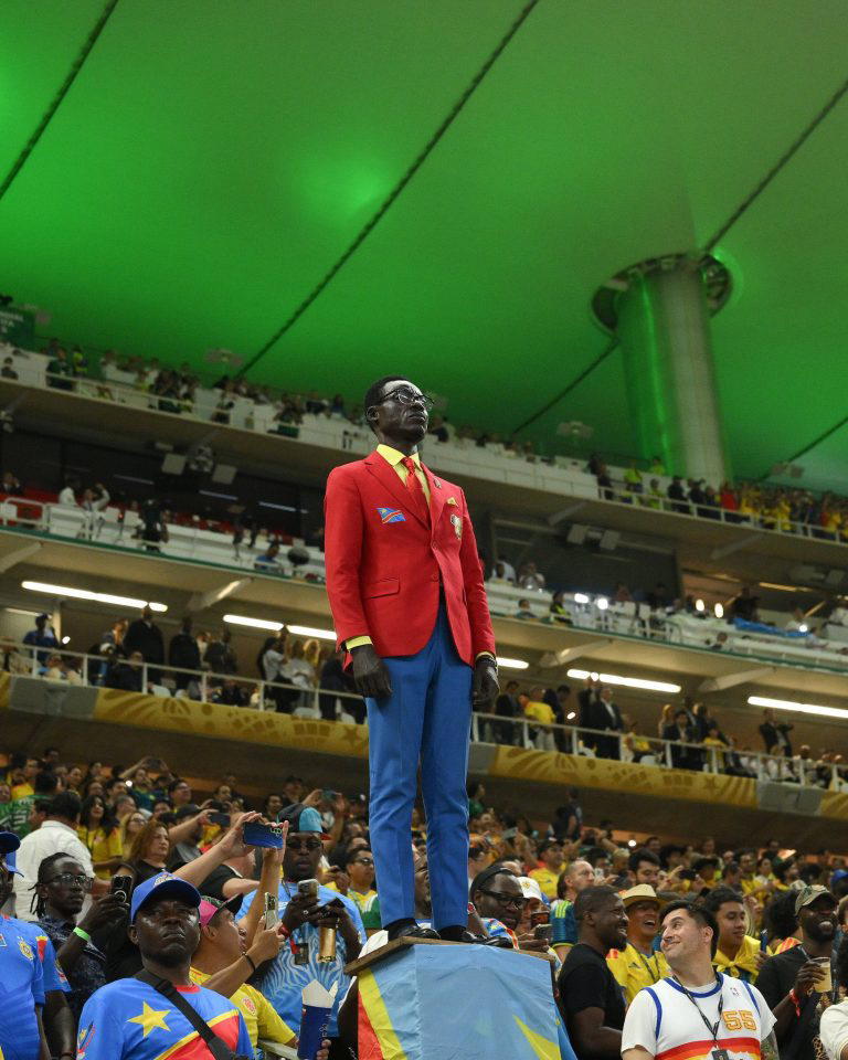 Photos DR Congo Statue Fan Makes World Cup Debut In Colombia Clash Photos DR Congo Statue Fan Makes World Cup Debut In Colombia Clash